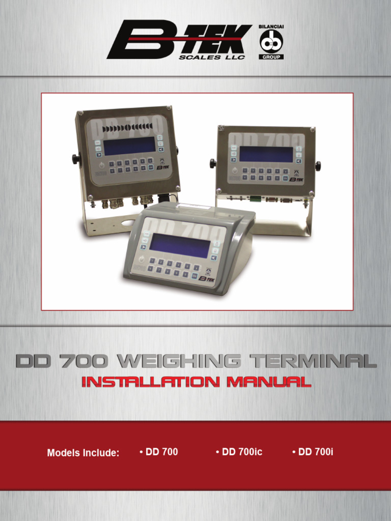DD700 Installation Manual | PDF | Calibration | Electrical Connector
