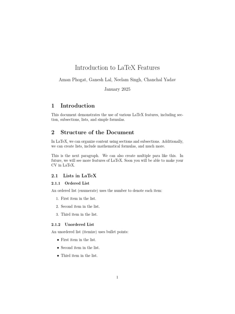 Introduction - To - LaTeX - Features (1) - 250124 - 184959 | PDF