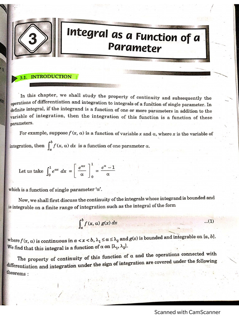 Ex 3.1 Differentiation Under Integral Sign | PDF