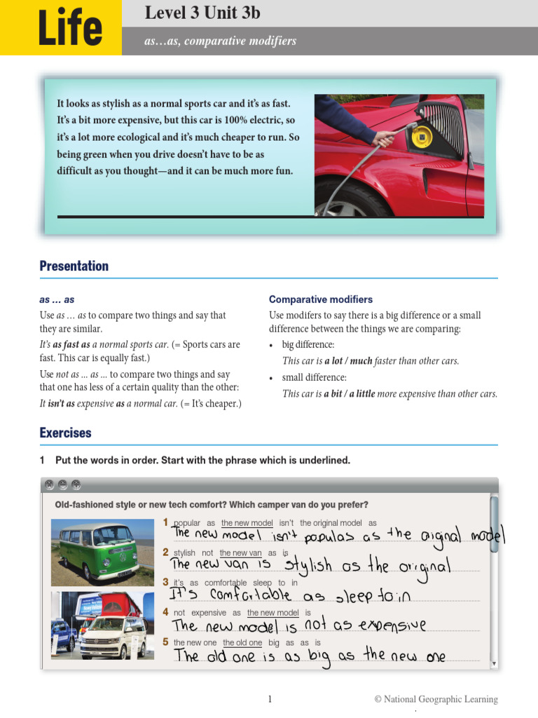 Comparative Modifiers Guide | PDF | Linguistics | Vehicles