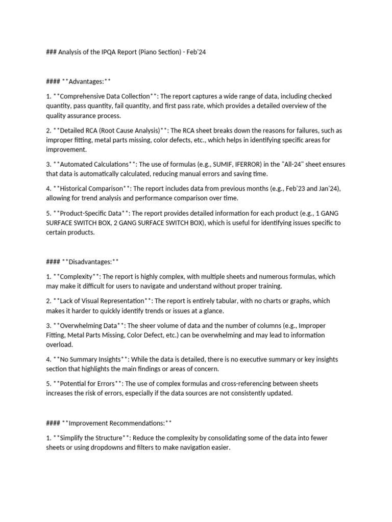 Analysis of the IPQA Report | PDF | Computing | Information Technology