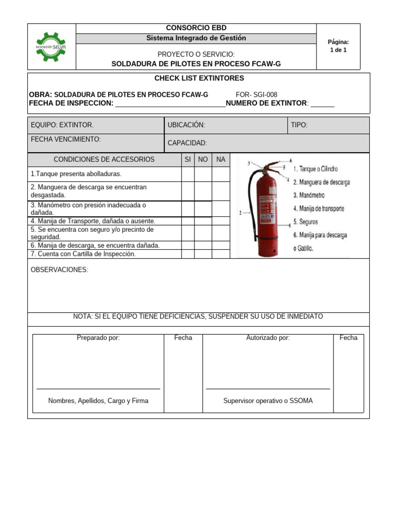 Check-List-de-Inspeccion-de-Extintor | PDF