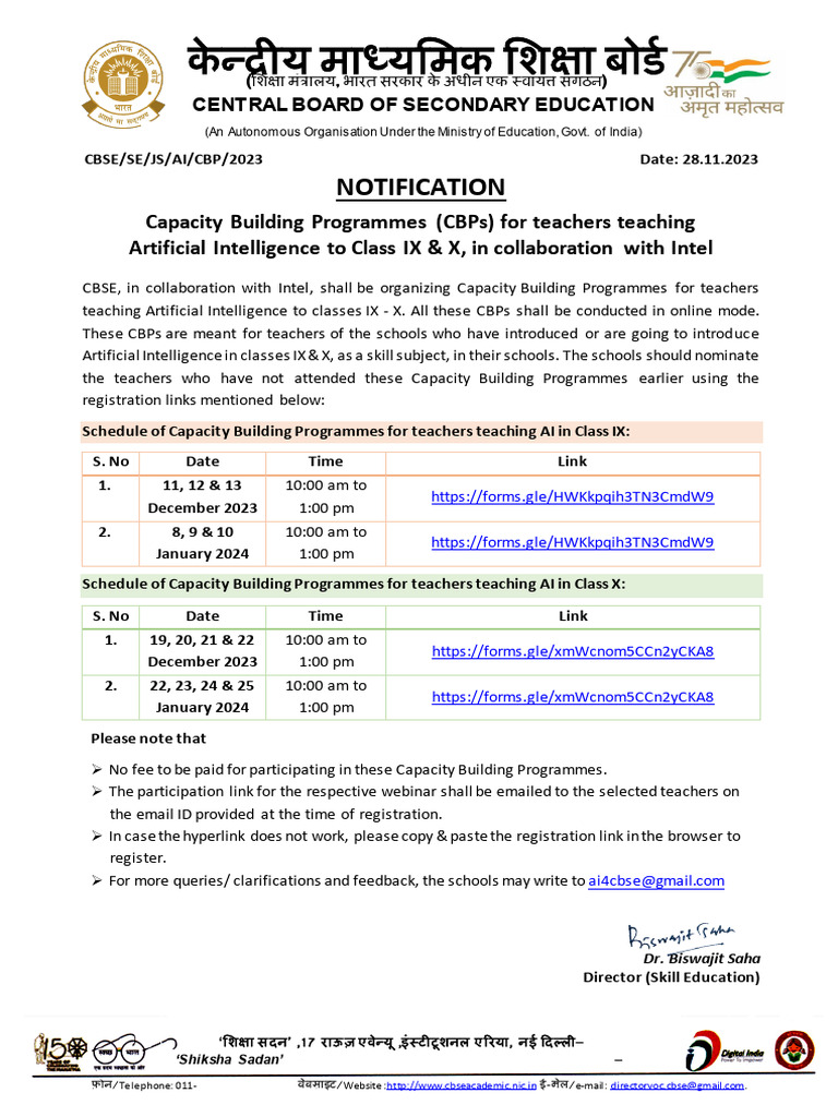 72 Notification 2023 | PDF | Secondary Education | Educational Institutions