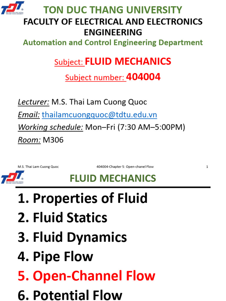 Chap 5 - Open-Chanel Flow | PDF | Fluid Dynamics | Dynamics (Mechanics)