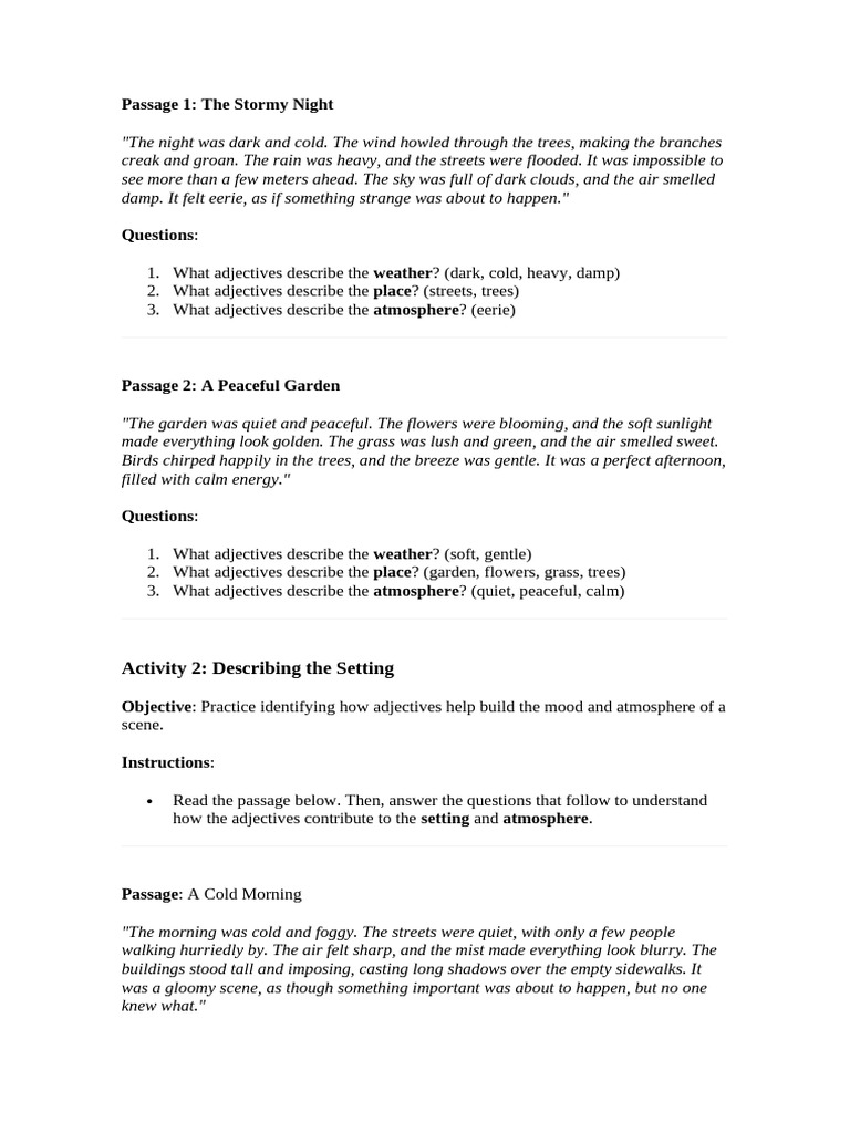 Passage 1 | PDF | Feeling | Senses
