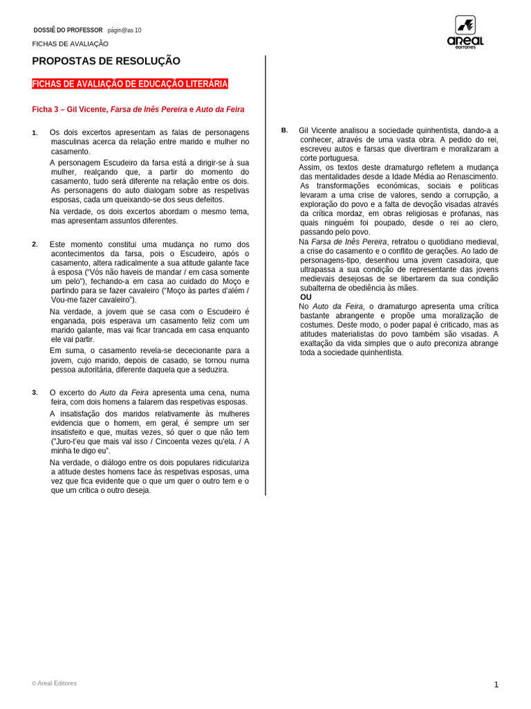 Ae Pag10 Ficha Aval Ed Lit 3 Sol | PDF | Casamento