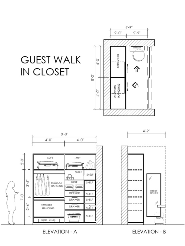 Guest Walk-In Closet Design Plan | PDF | Chest Of Drawers | Furniture