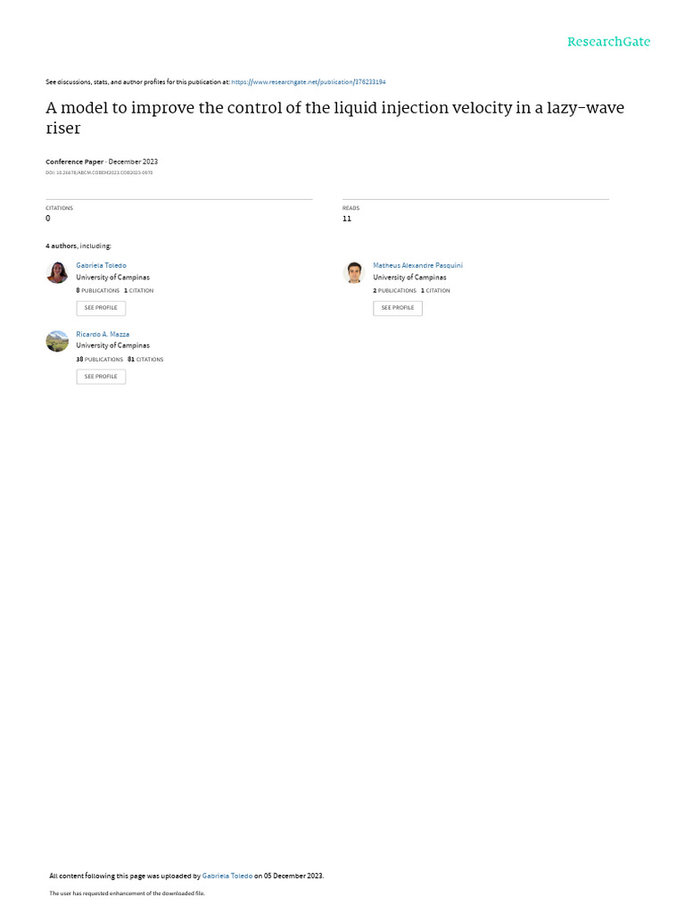 Cob-2023-0970 - A Model To Improve The Control of The Liquid Injection ...