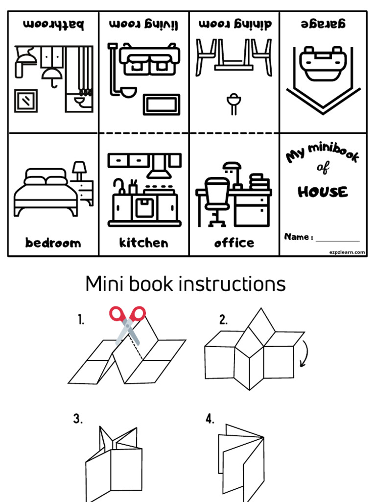 House Rooms Mini Coloring Book | PDF