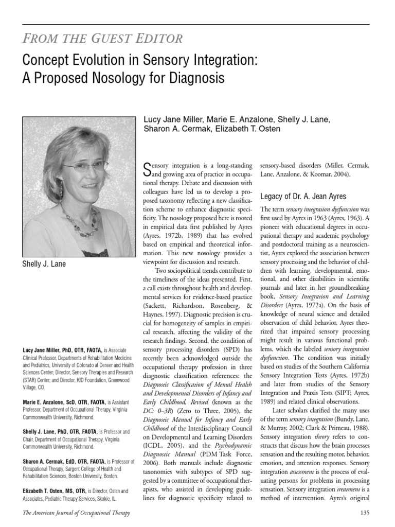 Concept Evolution in Sensory I | PDF | Sensory Processing Disorder ...