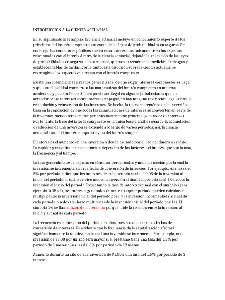 introduccion_a_la_ciencia_actuarial_traducido | PDF | Interés | Interés compuesto