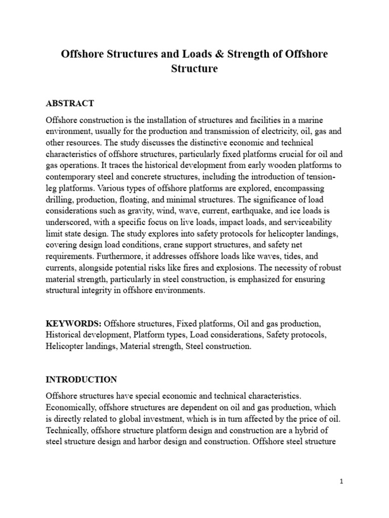 Offshore Structures: Types and Loads | PDF | Tide