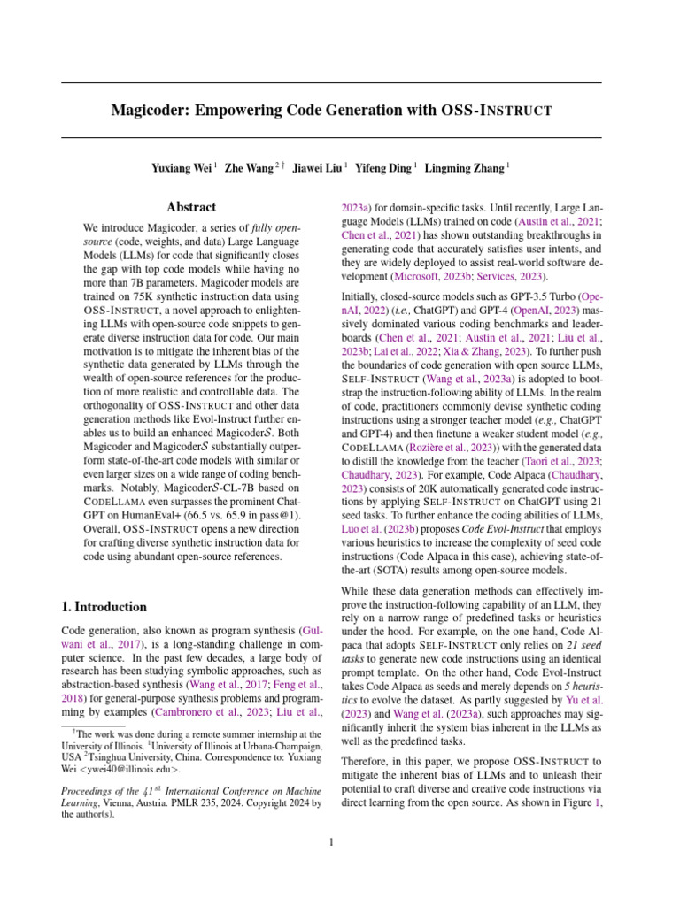 7469 Magicoder Empowering Code | PDF | Computing | Software Engineering