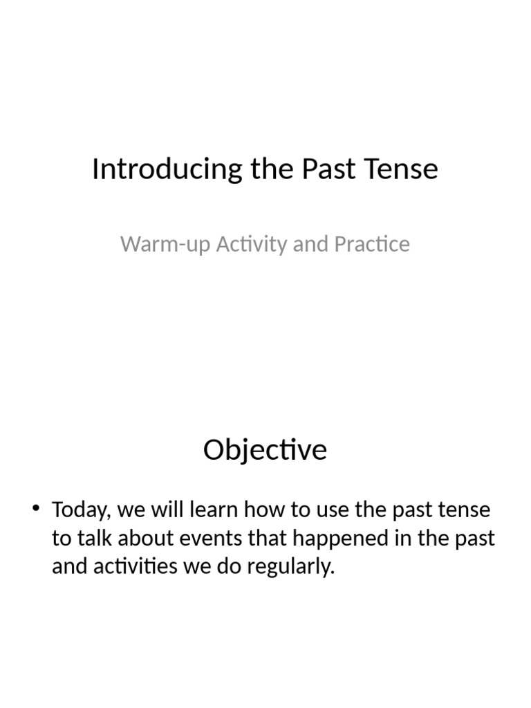 Past Tense Presentation | PDF
