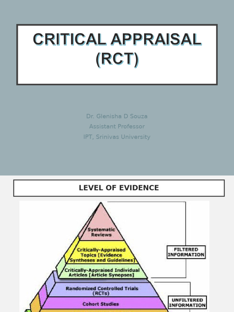 Critical Appraisal RCTPPT | PDF | Randomized Controlled Trial | Statistics