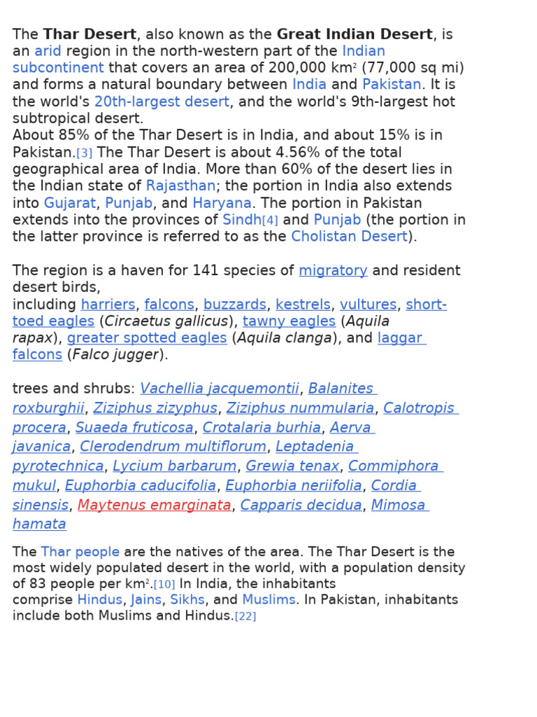 Thar Desert | PDF