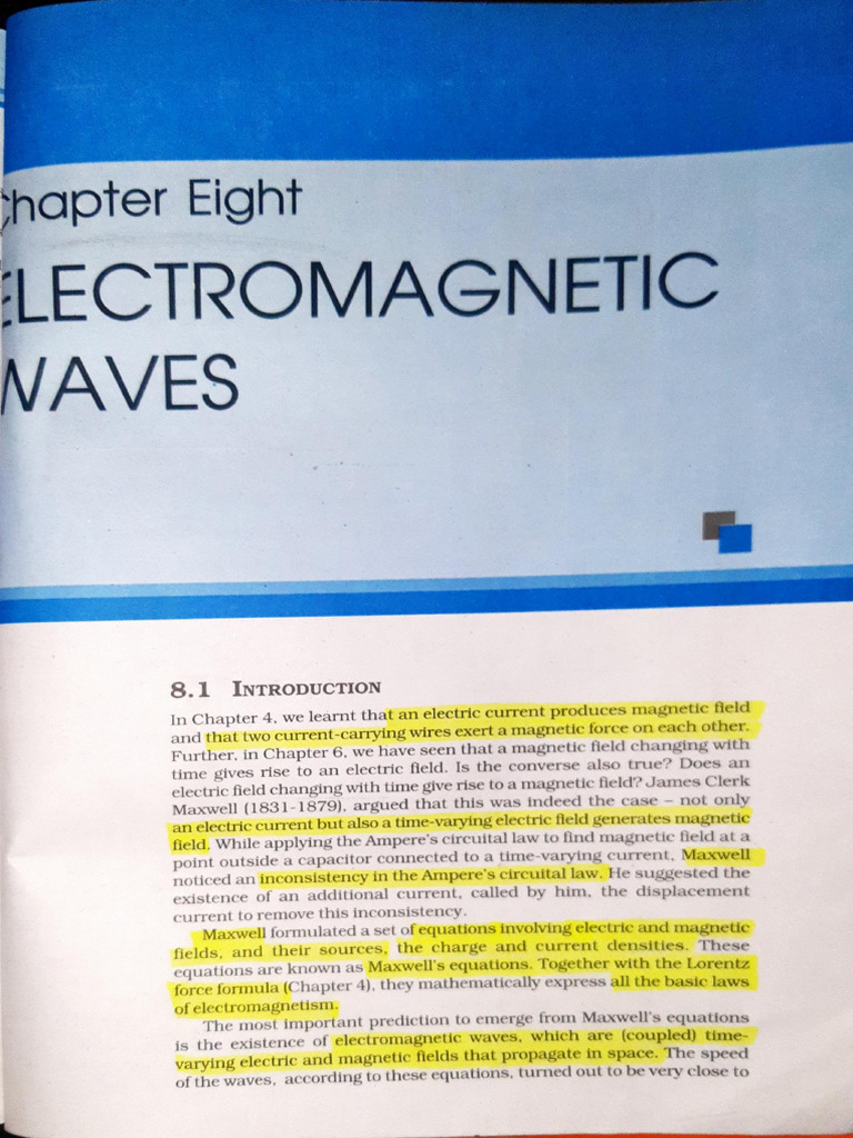Electromagnetic Waves Class 12 | PDF