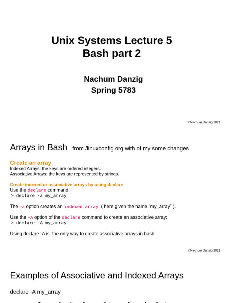 Bash Arrays: Creation and Operations | PDF | String (Computer Science) | Computer Science