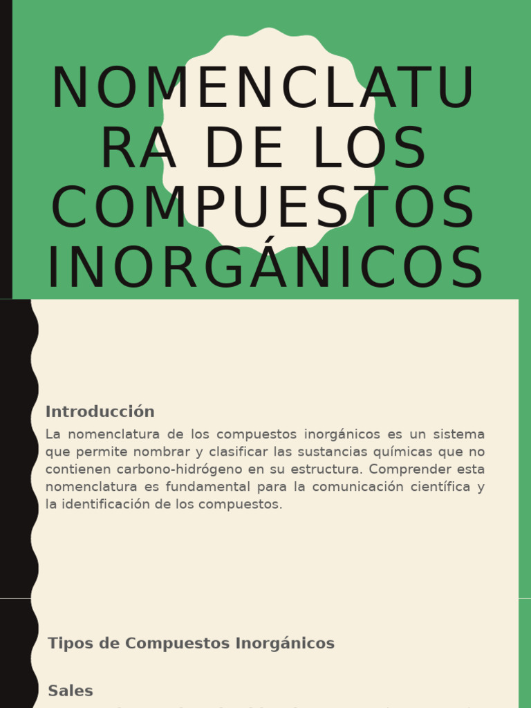 Nomenclatura de Los Compuestos Inorgánicos | PDF