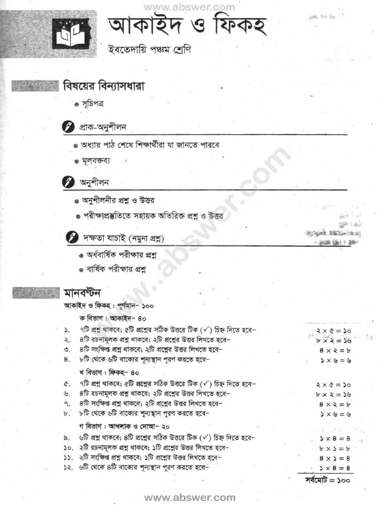 Akaid O Fiqah - Class 5 Guide Book | PDF