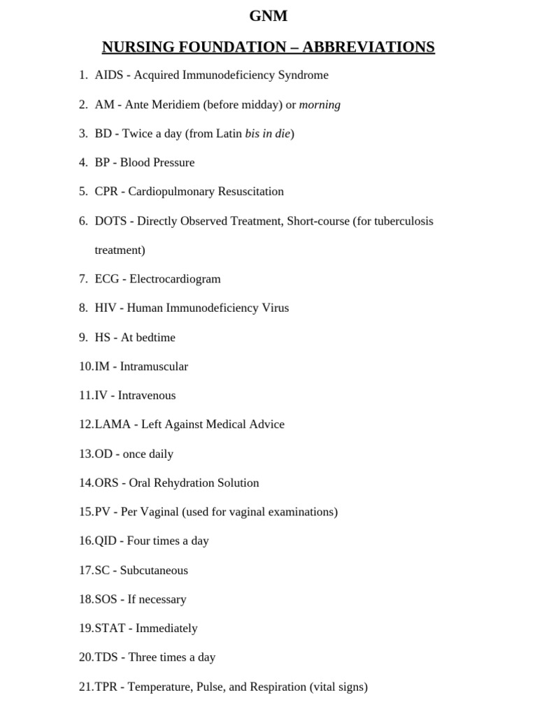 GNM - NF - Abbreviation | PDF