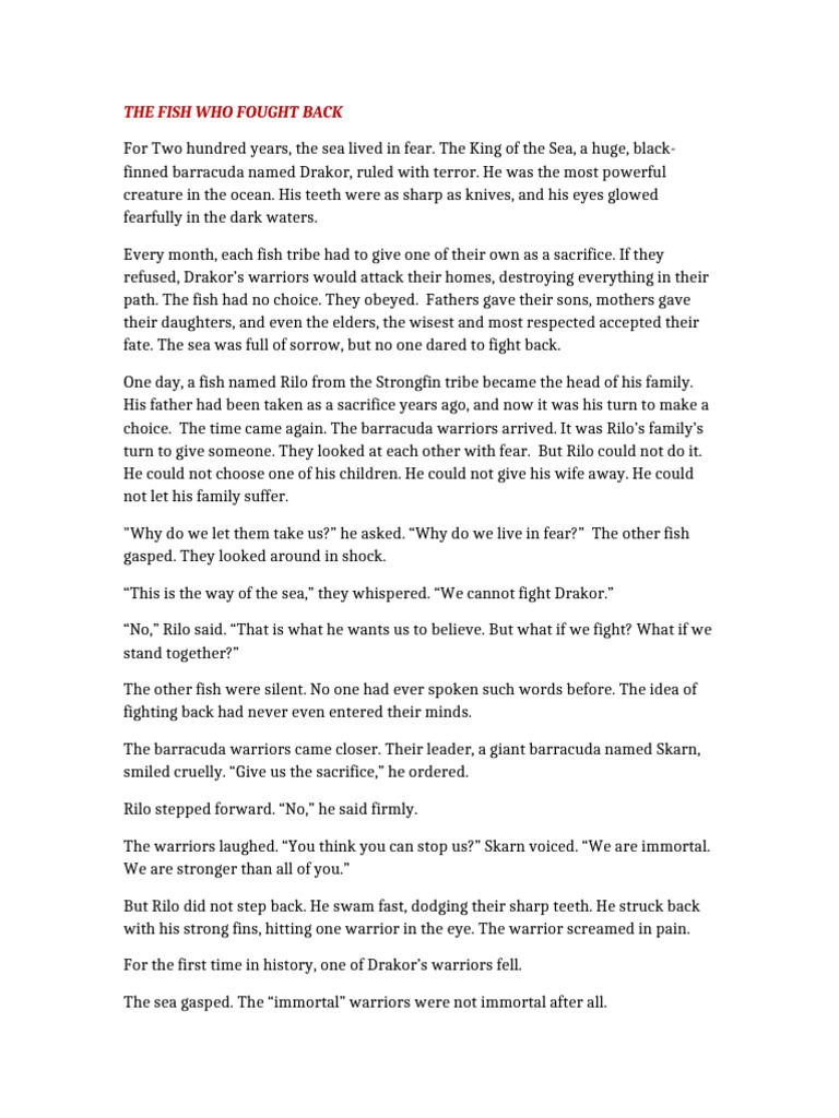 The Fish Who Fought Back | PDF