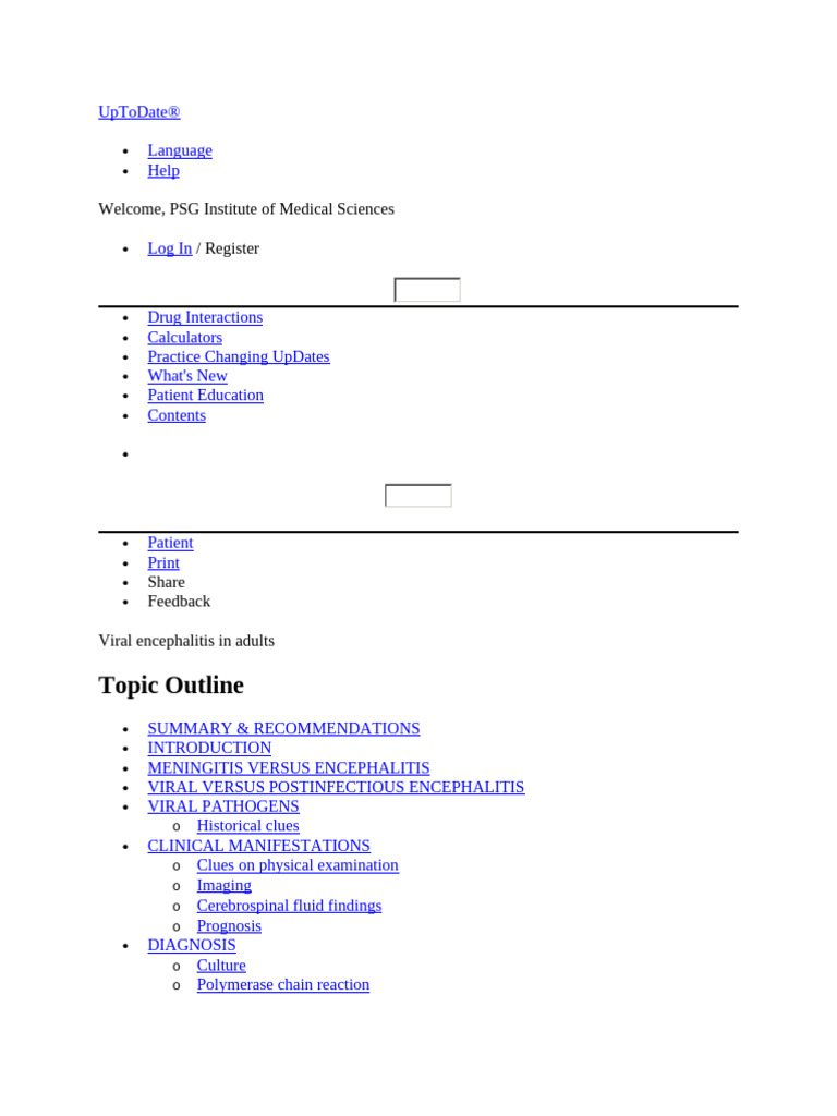 uptodate | PDF | Meningitis | Infection