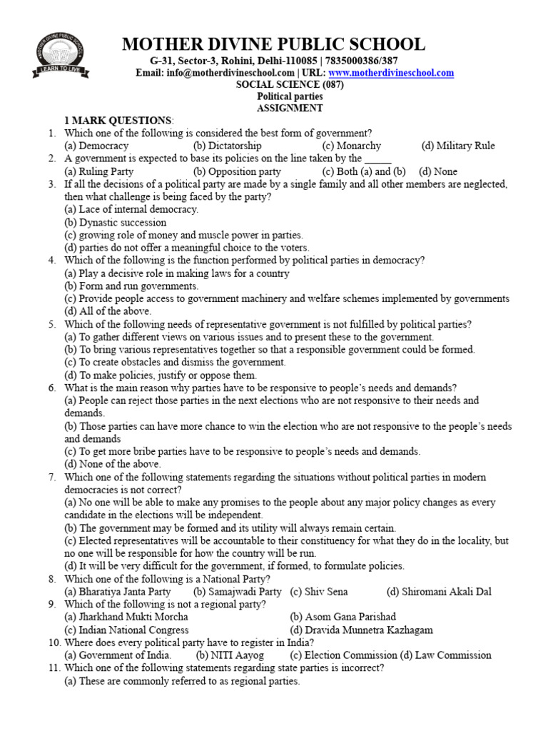 Political Parties 04112024 102357 | PDF | Democracy | Political Ideologies