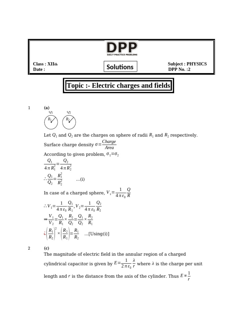 DPP2 SOLUTION | PDF | Quantity | Physical Phenomena