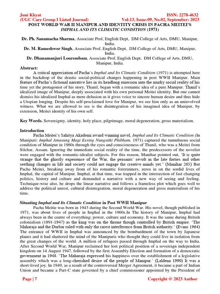 Post World War Ii Manipur and Identity C | PDF