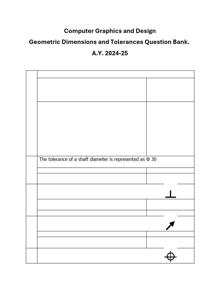 GD and T QB_1 | PDF | Engineering Tolerance | Mechanical Engineering