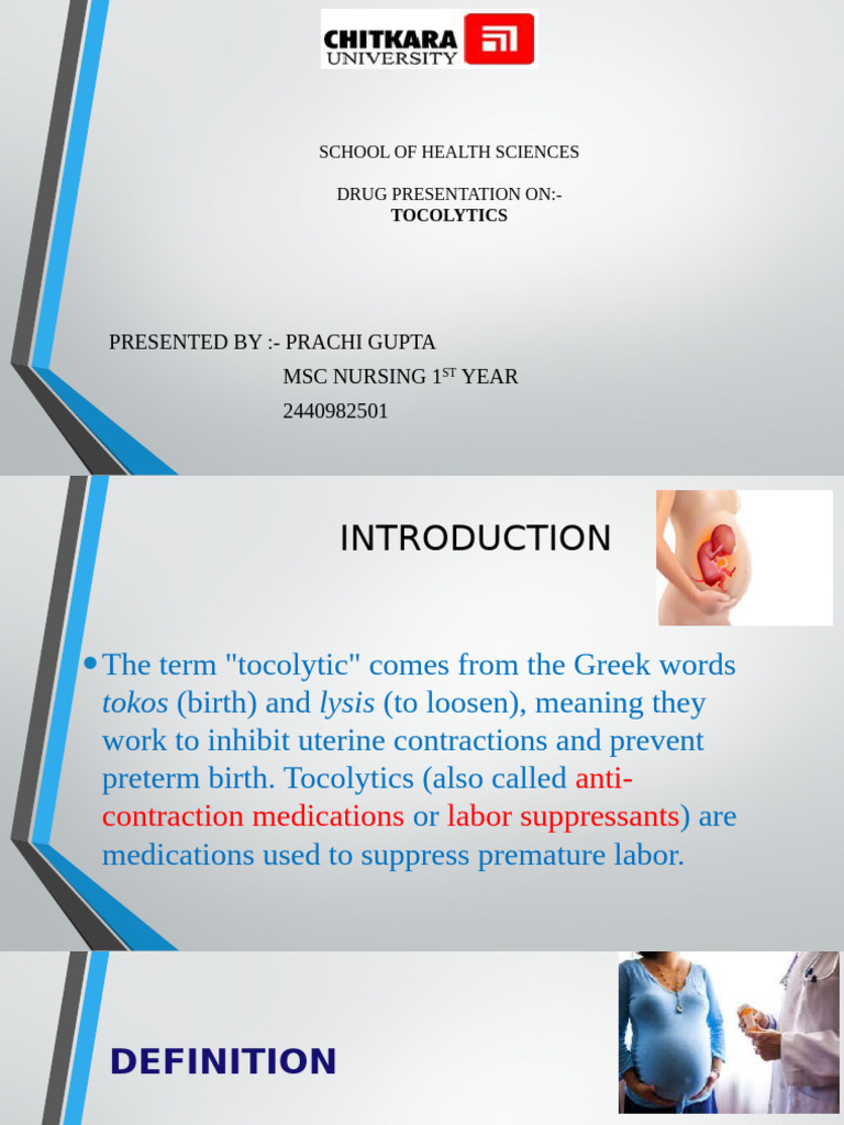 DRUG PREsNTATION Tocolytics | PDF | Medical Specialties
