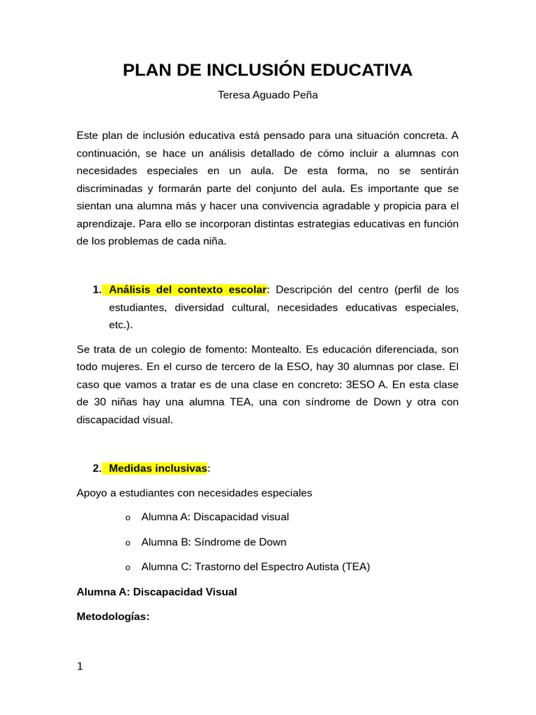 Plan de Inclusión Educativa | PDF | Evaluación | Enseñando