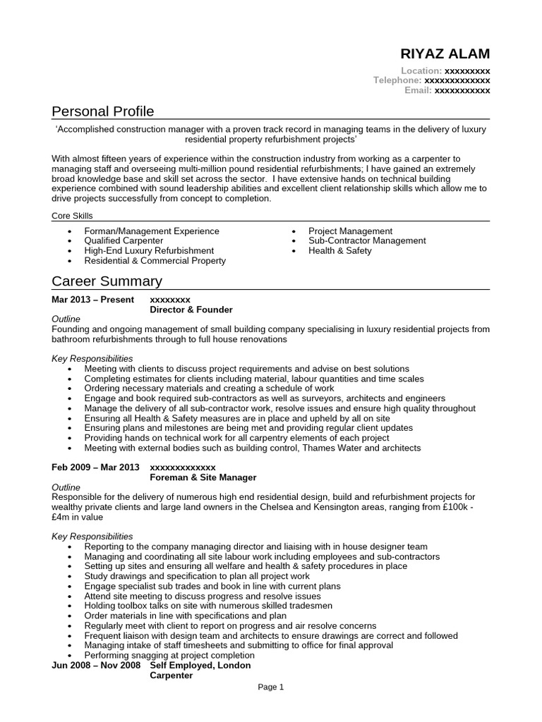 Construction - Project Manager | PDF | Carpentry | Occupational Safety And Health