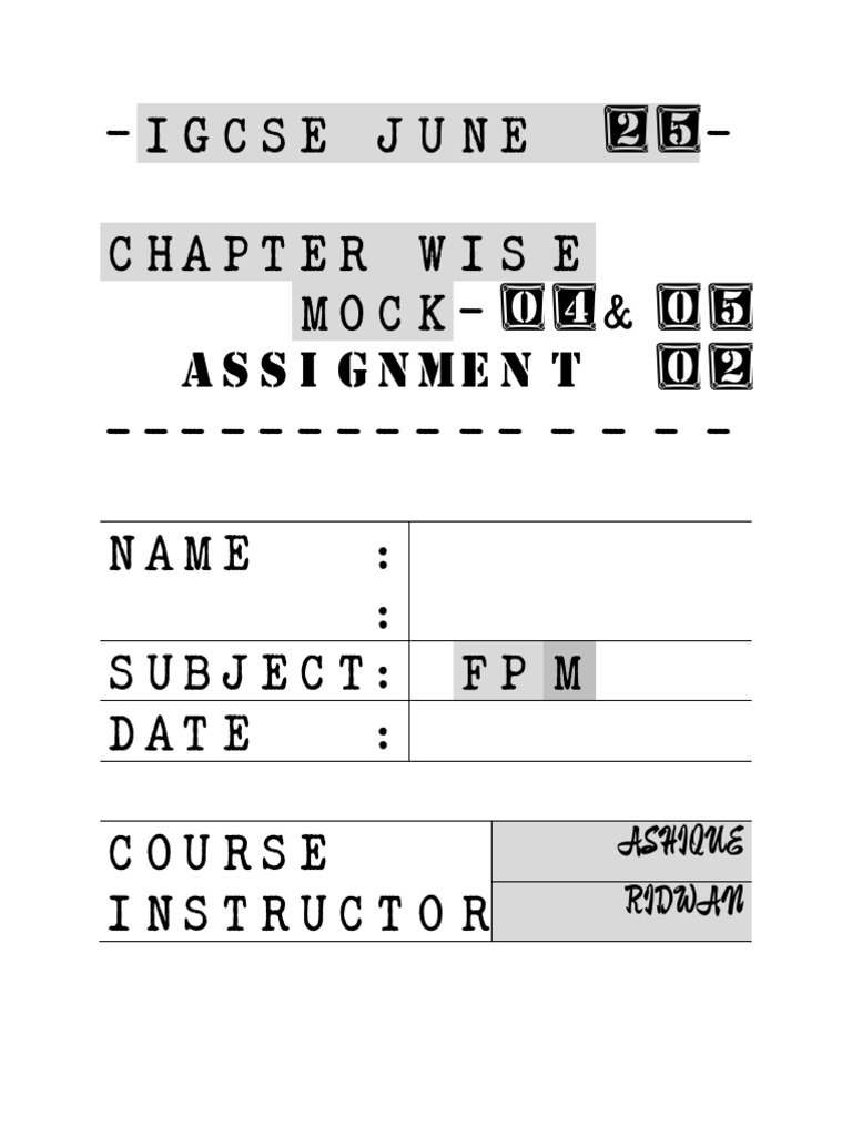 Further Pure Mathematics Assignment 02 QP | PDF | Algebra | Mathematical Objects
