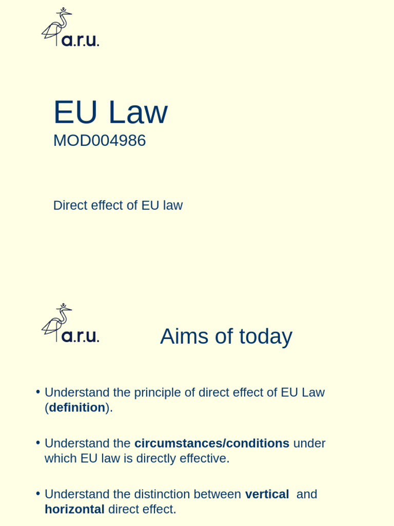 Understanding Direct Effect of EU Law | PDF | European Union Law | Justice
