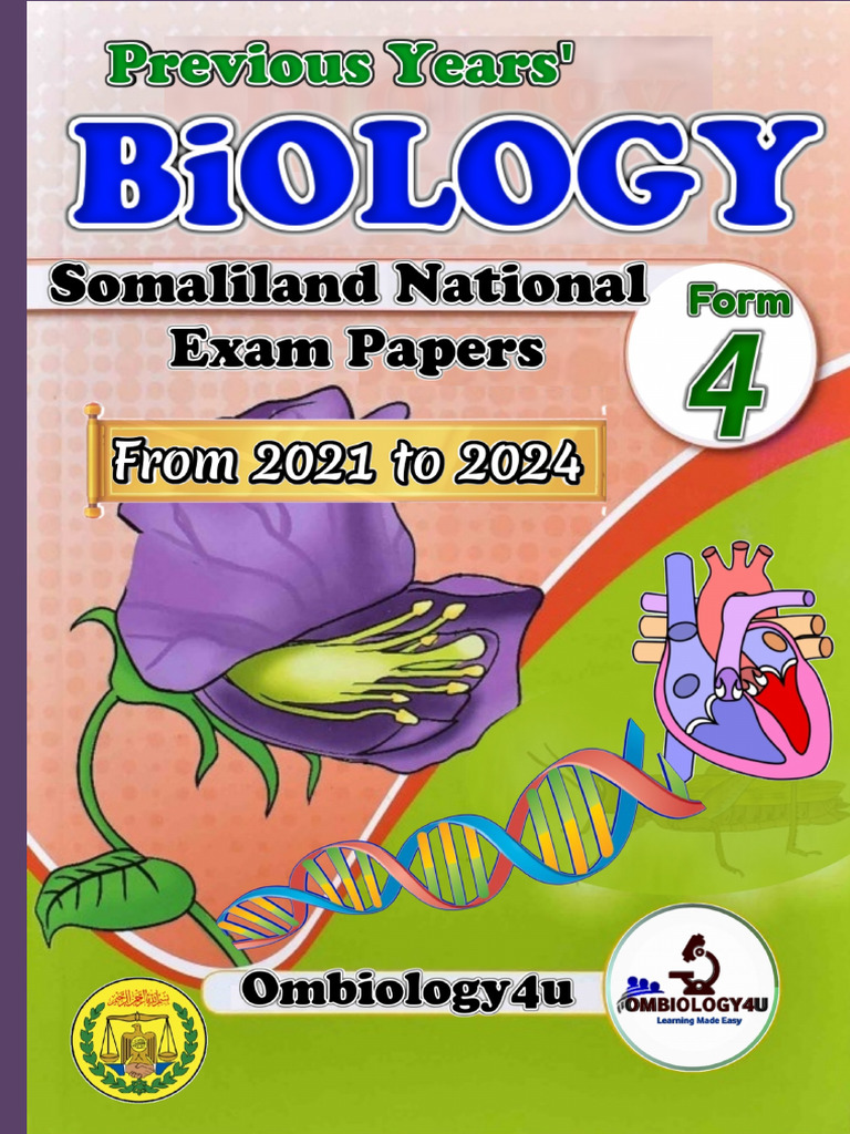 Somaliland Form 4 Biology Exam Papers 2021 To 2024 Exam Book ...