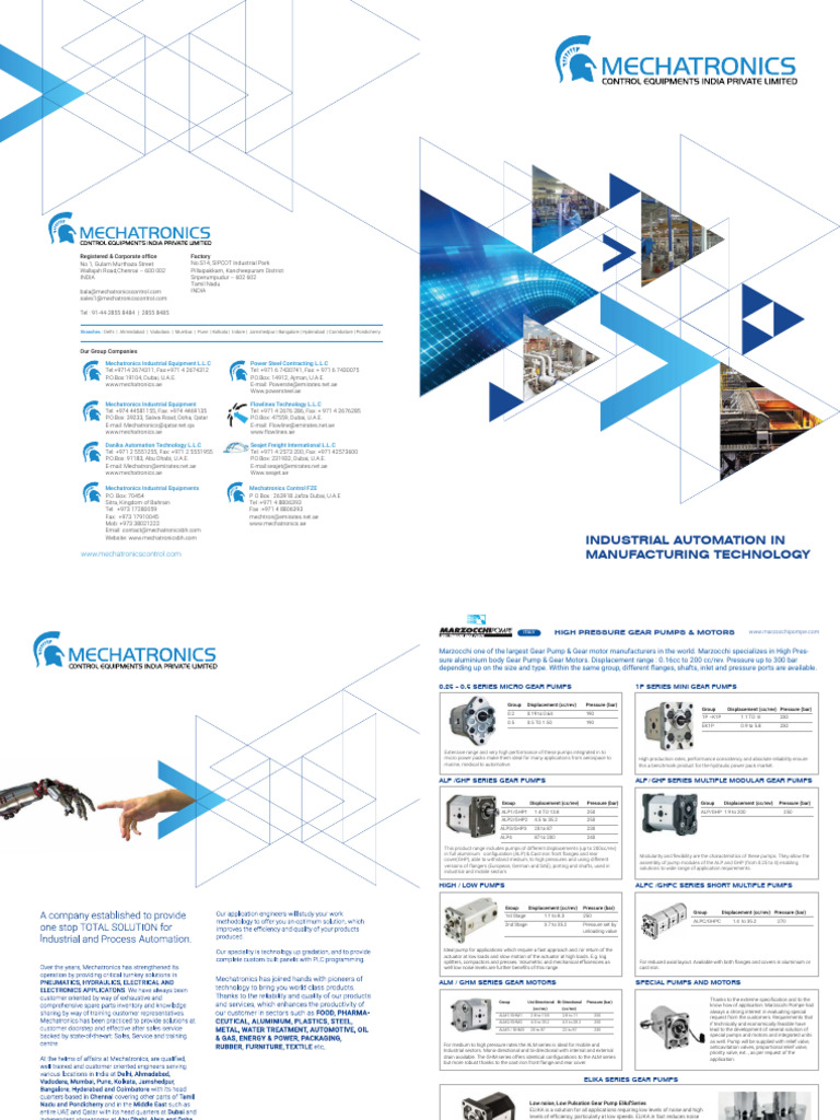 MECHATRONICS control-CATALOGUE | PDF | Valve | Pump