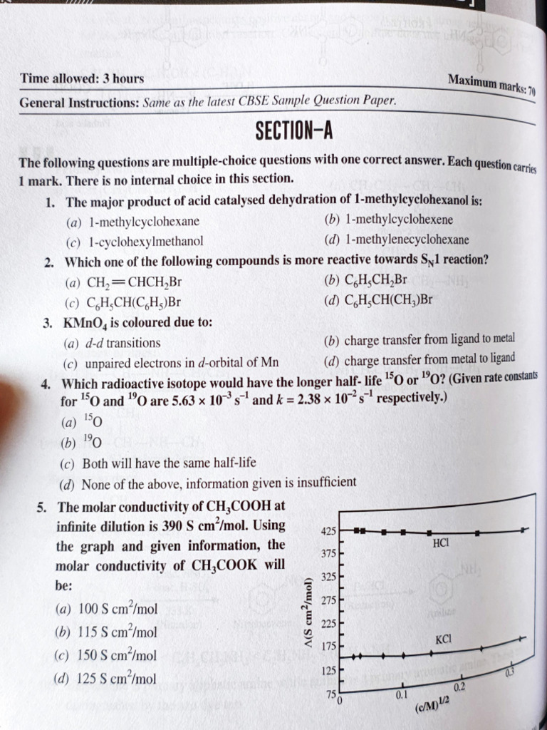 CBSE Chemistry Sample Question Paper | PDF | Sets Of Chemical Elements | Chemical Compounds