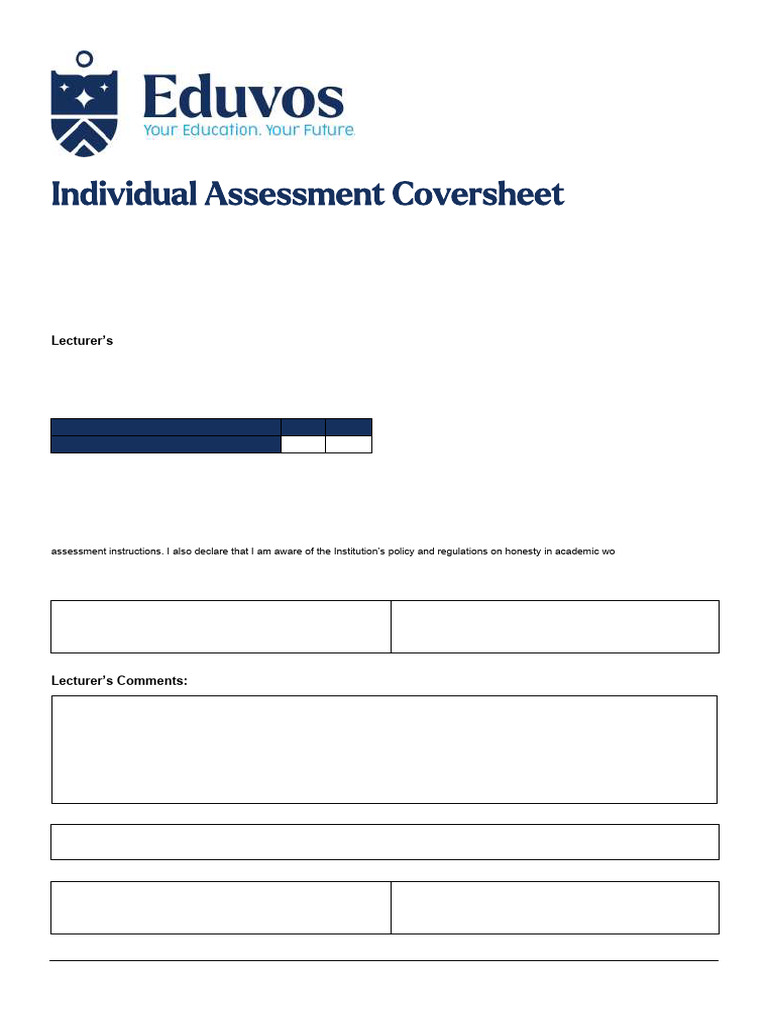 Individual Assignment Coversheet V1.2 | PDF