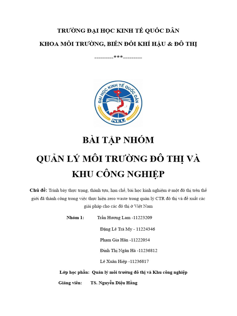 Chủ Đề 1 - Zero Waste | PDF