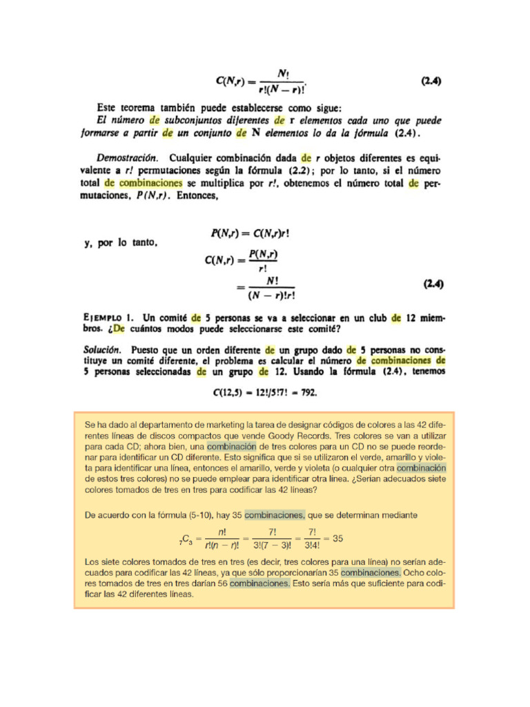 Combinaciones | PDF