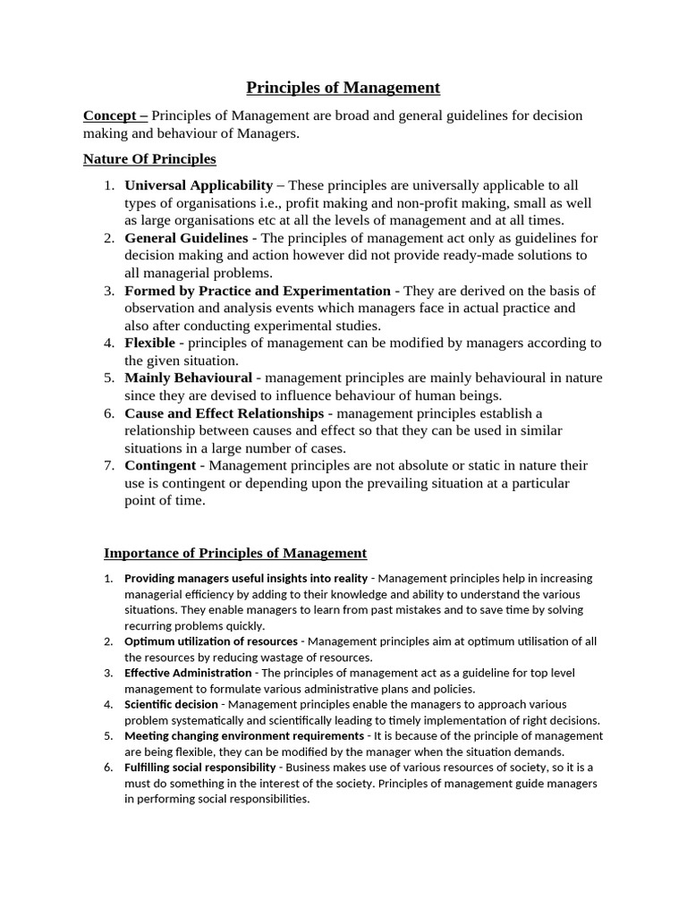 Principles of Management Notes | PDF | Goal | Causality