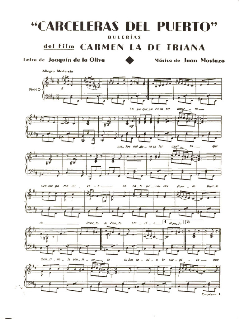 Carceleras Del Puerto (Bulerias) | PDF