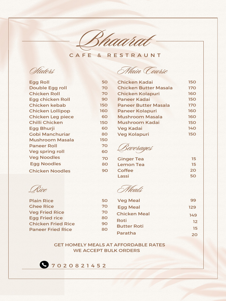 Bhaarat MENU | PDF