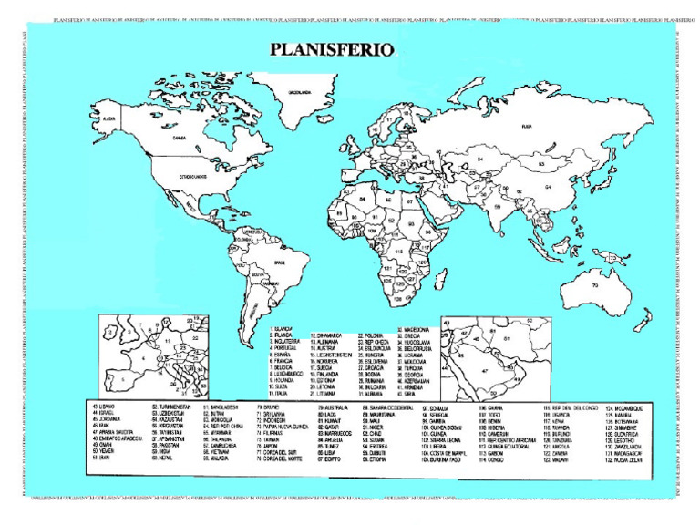 Planisferio Con Nombres y Mar Color | PDF