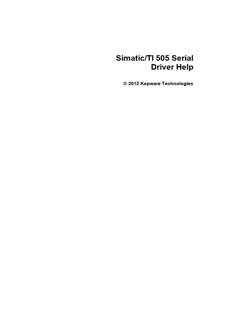 v5 Simatic Ti 505 Serial Manual | PDF | Digital Technology | Computer ...