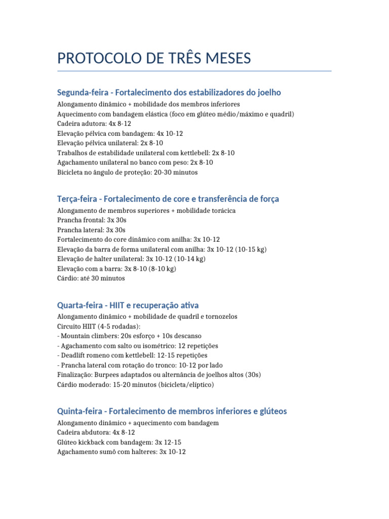 Protocolo de Três Meses | PDF