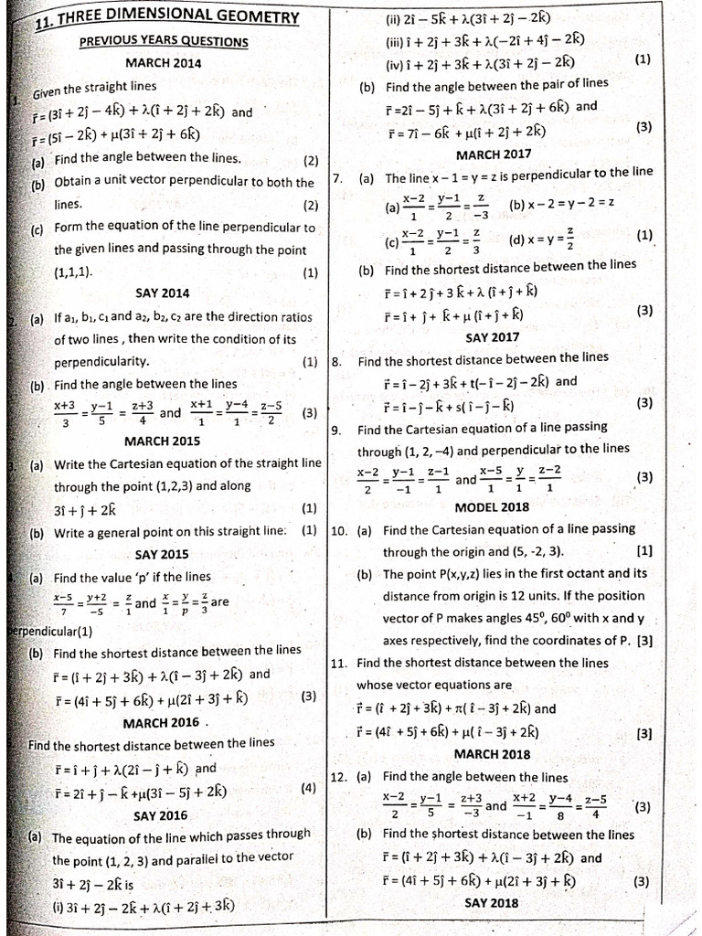 Chapter 11 - 3D Geometry | PDF