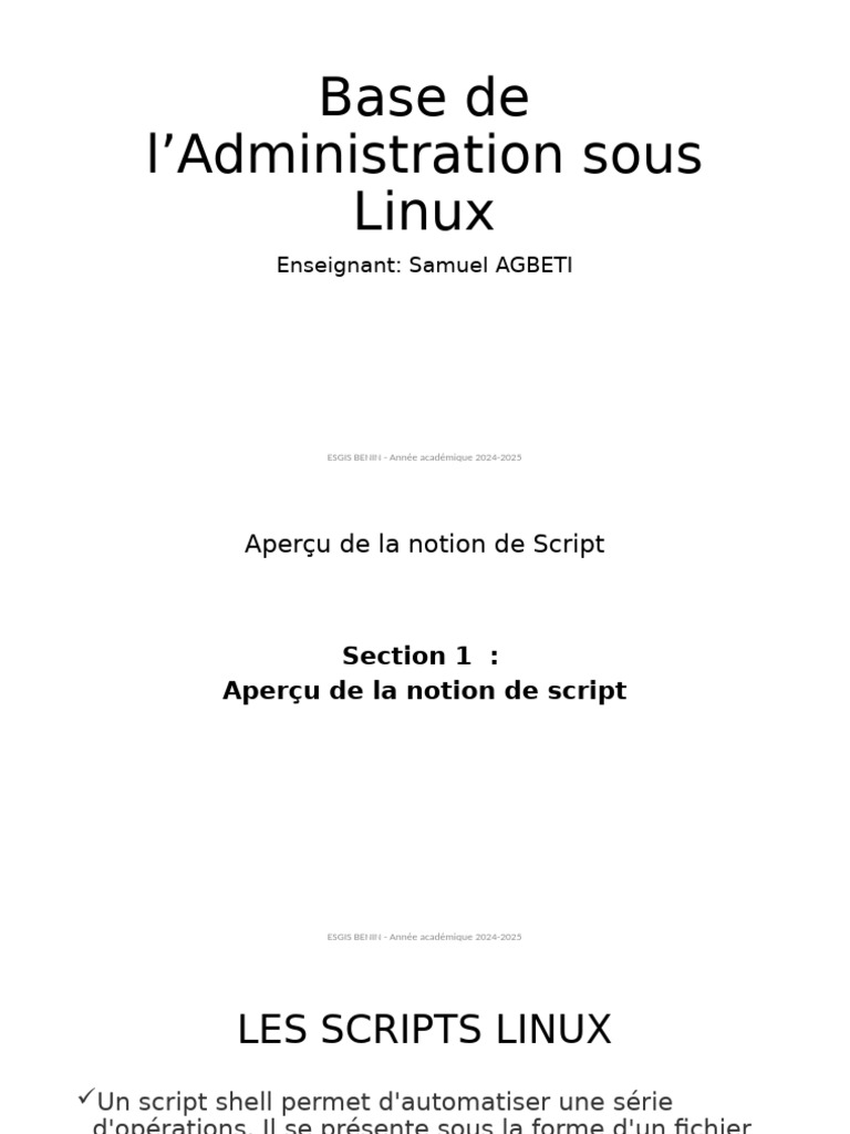 Introduction Aux Scripts | PDF | Fichier informatique | Logiciel système